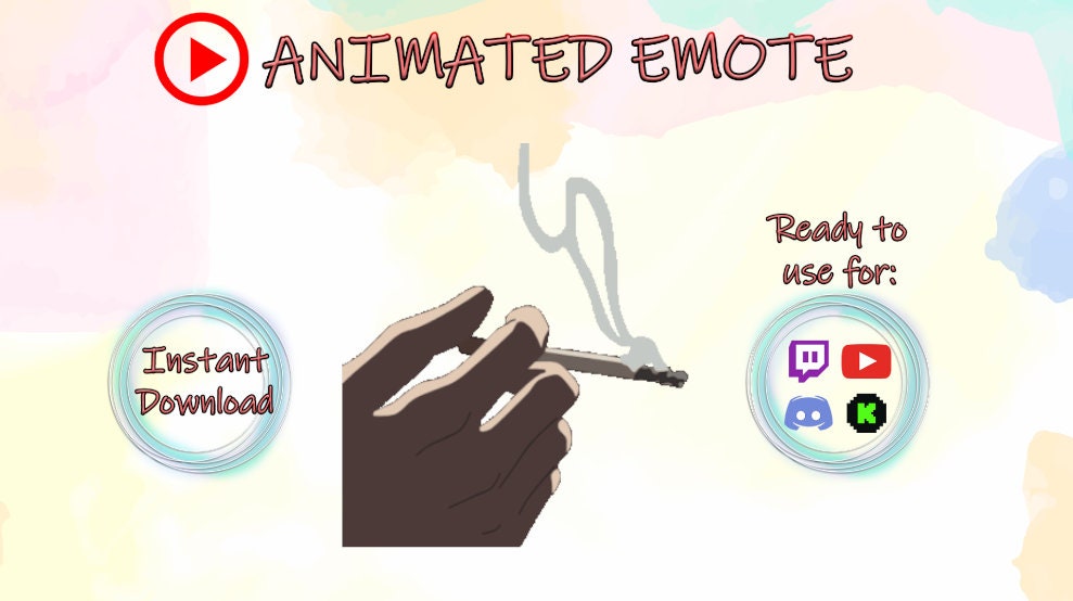 Animated Smoking Man Twitch Discord Sub Cartoon Emote Subscribers Green ...