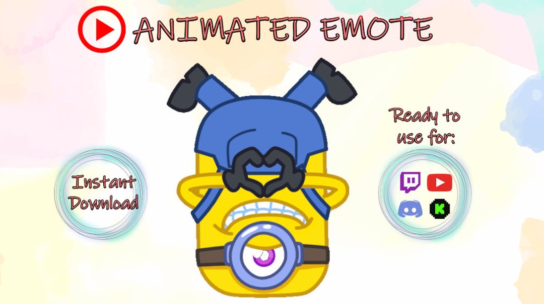 Animated Twitch Sub Yellow Minion Emote Subscriber Emoji Man/hype Flex ...