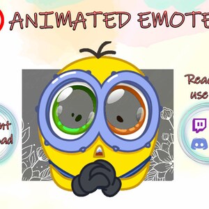 Animated Twitch Sub Yellow Minion Emote Subscriber Emoji Sweety Man ...