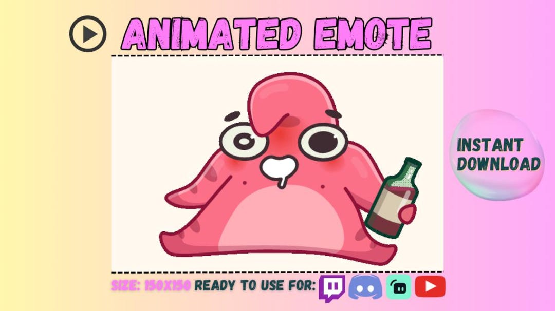 Animated Patrick Star Twitch Starfish Emote Meme Beer Alcohol Emotes ...
