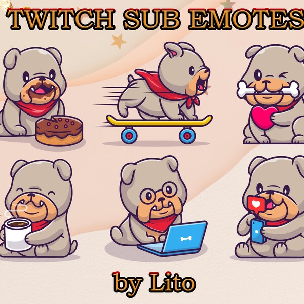 Bulldog Twitch Emotes - Etsy