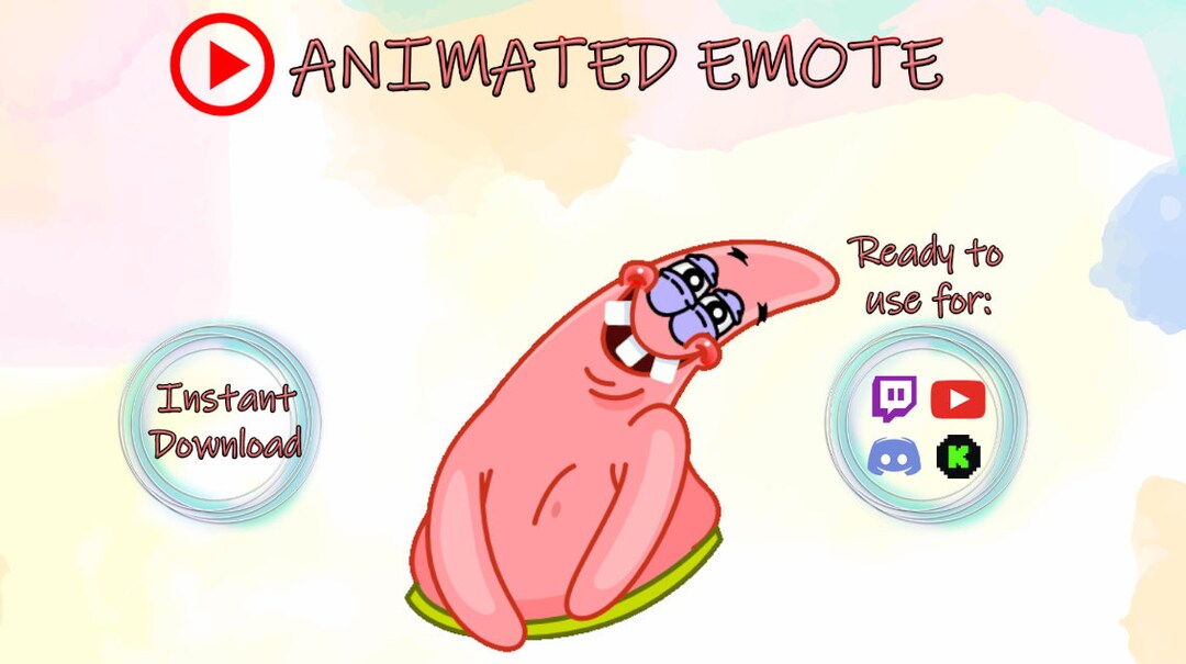 Animated Patrick Star Twitch Emote Meme Emotes GIF Pack Sub Emoji Pink ...