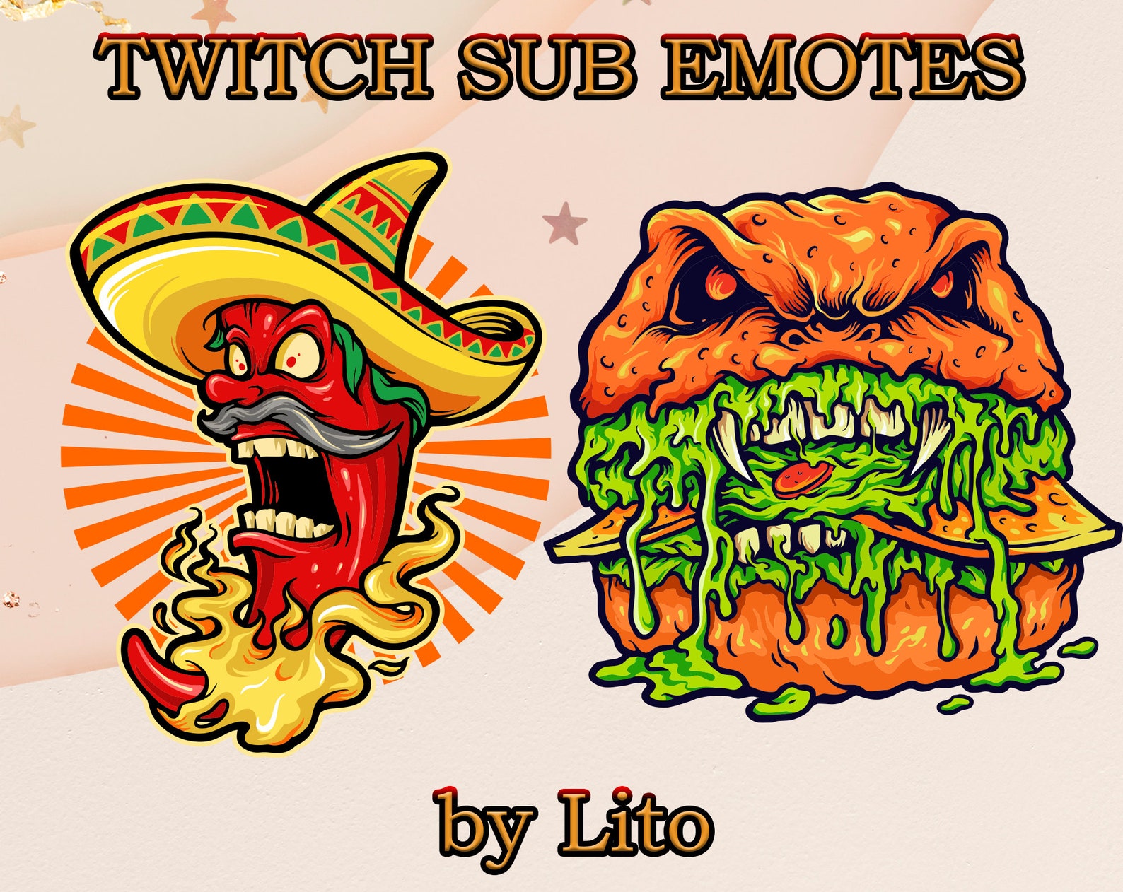 2 Twitch Sub Cartoon Pepper Emotes Subscribers Hot Emoji / Cute ...