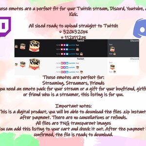 1 Twitch Sub Dog Pug Animated Emote Subscriber Emoji/ Cute Cartoon ...