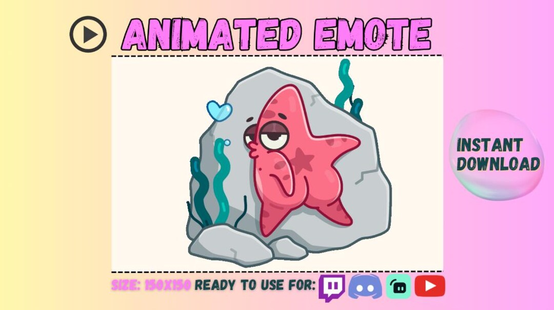 Animated Patrick Star Twitch Starfish Emote Meme Emotes Sea Star GIF ...