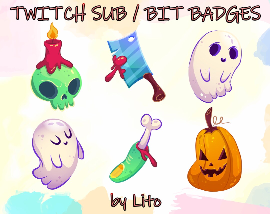 6 Twitch Sub Badges Cheer Bit Emotes Subscriber Halloween Emoji/cute ...