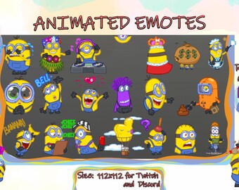 Animated Twitch Sub Yellow Minion Emote Subscriber Emoji Man/hype Flex ...
