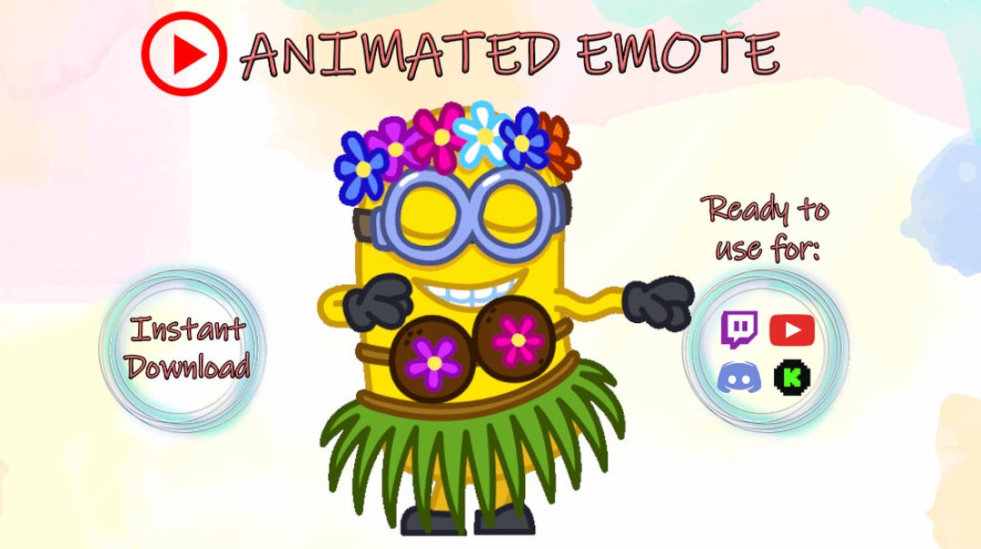 Animated Twitch Yellow Minion Emote Dancing Man Hype Dj Music Boy Anime ...