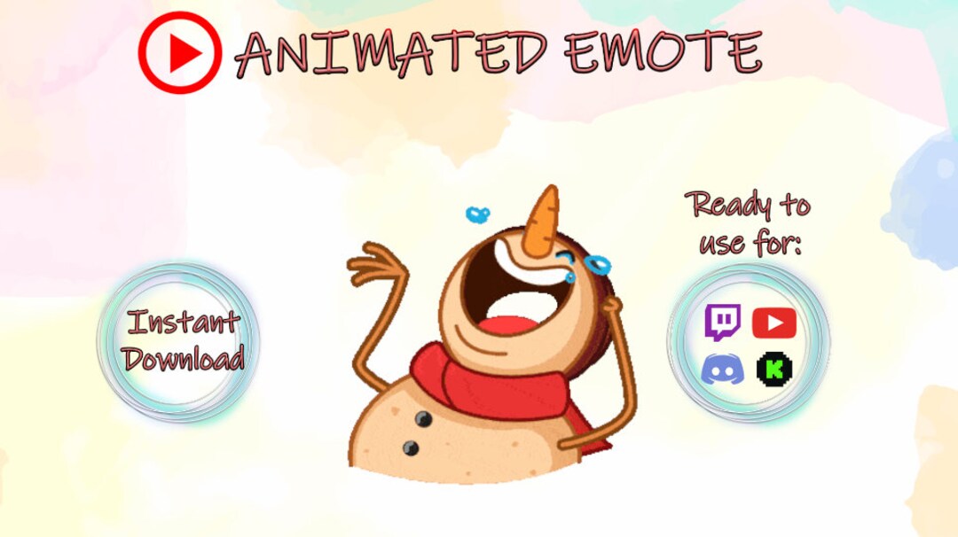 Animated Twitch Subscriber Haha Snowman Emote Sub Bit/wow New Year ...