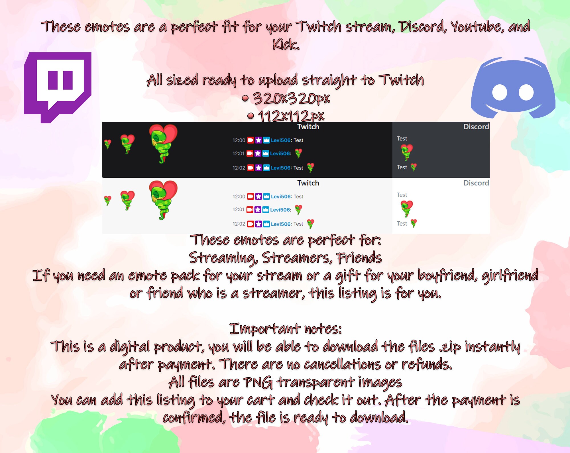 10 Twitch Snake Animated Emote Sub Animal Emoji/green Viper Toxic Heart ...