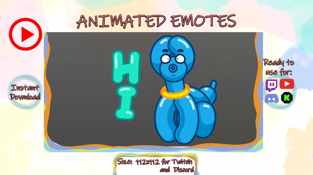 Twitch Dog Animated Sub Emote Subscriber Emoji/blue Air Balloon Drool ...