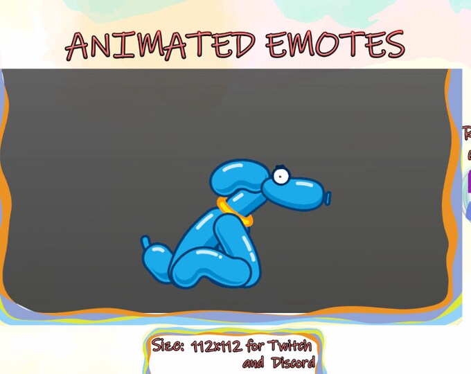 Twitch Dog Animated Sub Emote Subscriber Emoji/blue Air Balloon Drool ...