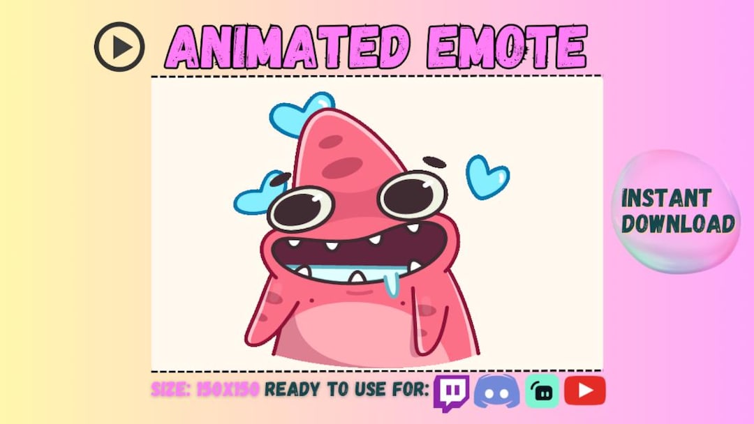 Animated Patrick Star Twitch Starfish Emote Meme Emotes Sea Star GIF ...