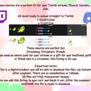 10 Twitch Snake Animated Emote Animal Emoji/ Green Viper Toxic Cold ...