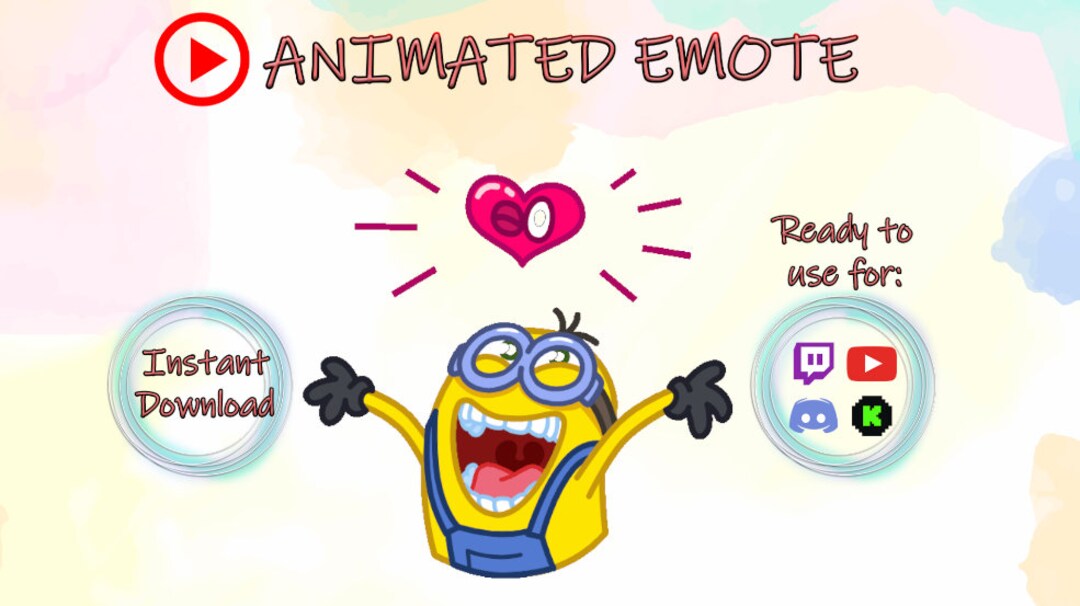 Animated Twitch Sub Yellow Minion Emote Subscriber Emoji Wink Man/hype ...