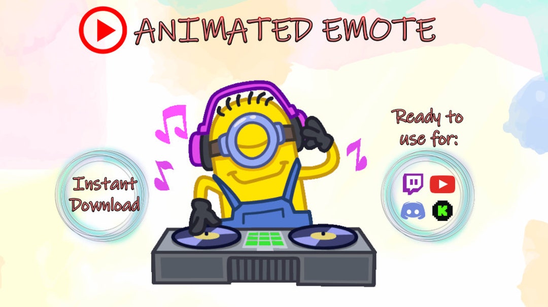 Animated Twitch Sub Yellow Minion Emote Subscriber Emoji Man/hype Flex ...
