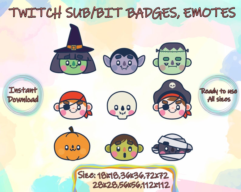 9 Twitch Subscriber Halloween Sub Badges Cheer Bits and - Etsy