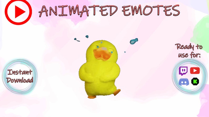 1 Animated Twitch Sub Yellow Duck Emote Subscriber Emoji 3D - Etsy