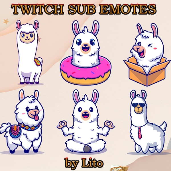 Llama Twitch Emotes - Etsy