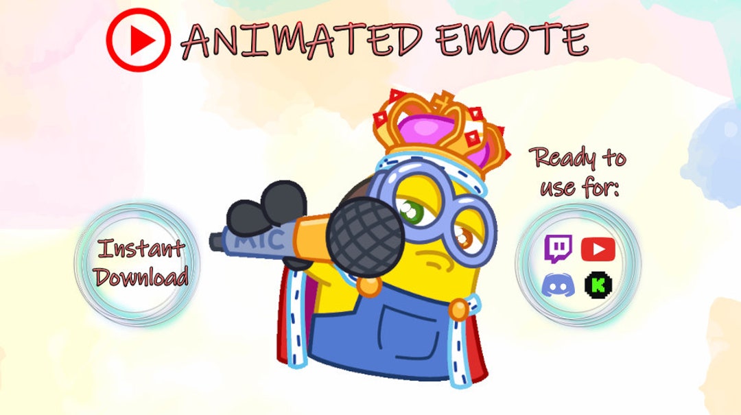 Animated Twitch Sub Yellow Minion Emote Subscriber Emoji Man/hype Flex ...
