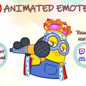 Animated Twitch Sub Yellow Minion Emote Subscriber Emoji Man/hype Flex ...