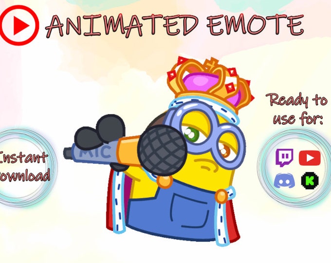 Animated Twitch Sub Yellow Minion Emote Subscriber Emoji Man/hype Flex ...