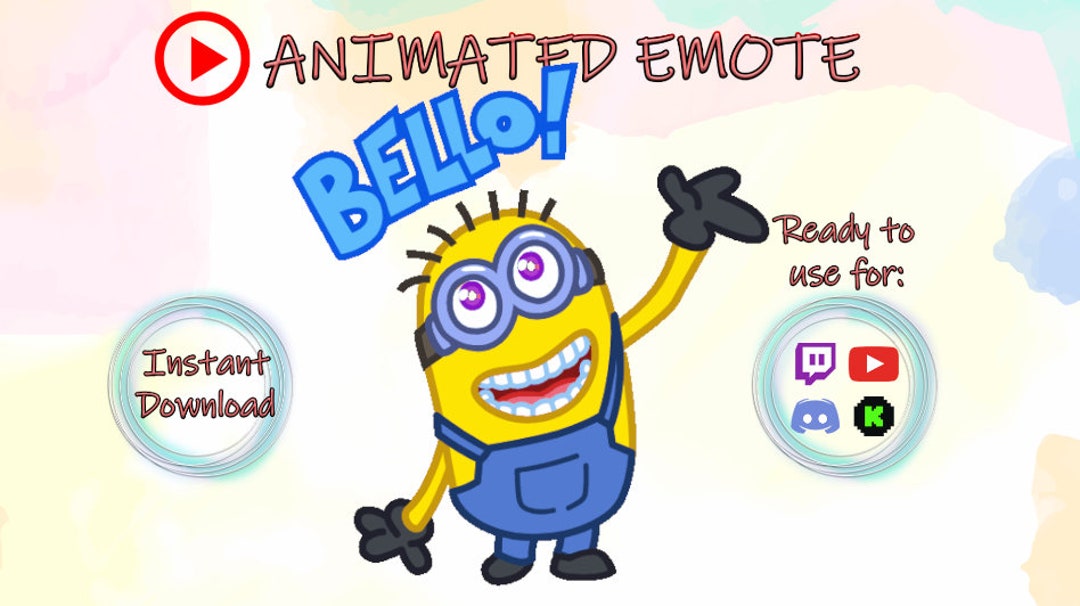 Animated Twitch Sub Yellow Minion Emote Subscriber Emoji Wink Man/hype ...