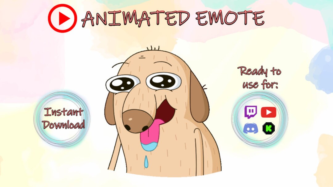 1 Twitch Sub Dog Pug Animated Emote Subscriber Emoji/ Cute Cartoon ...