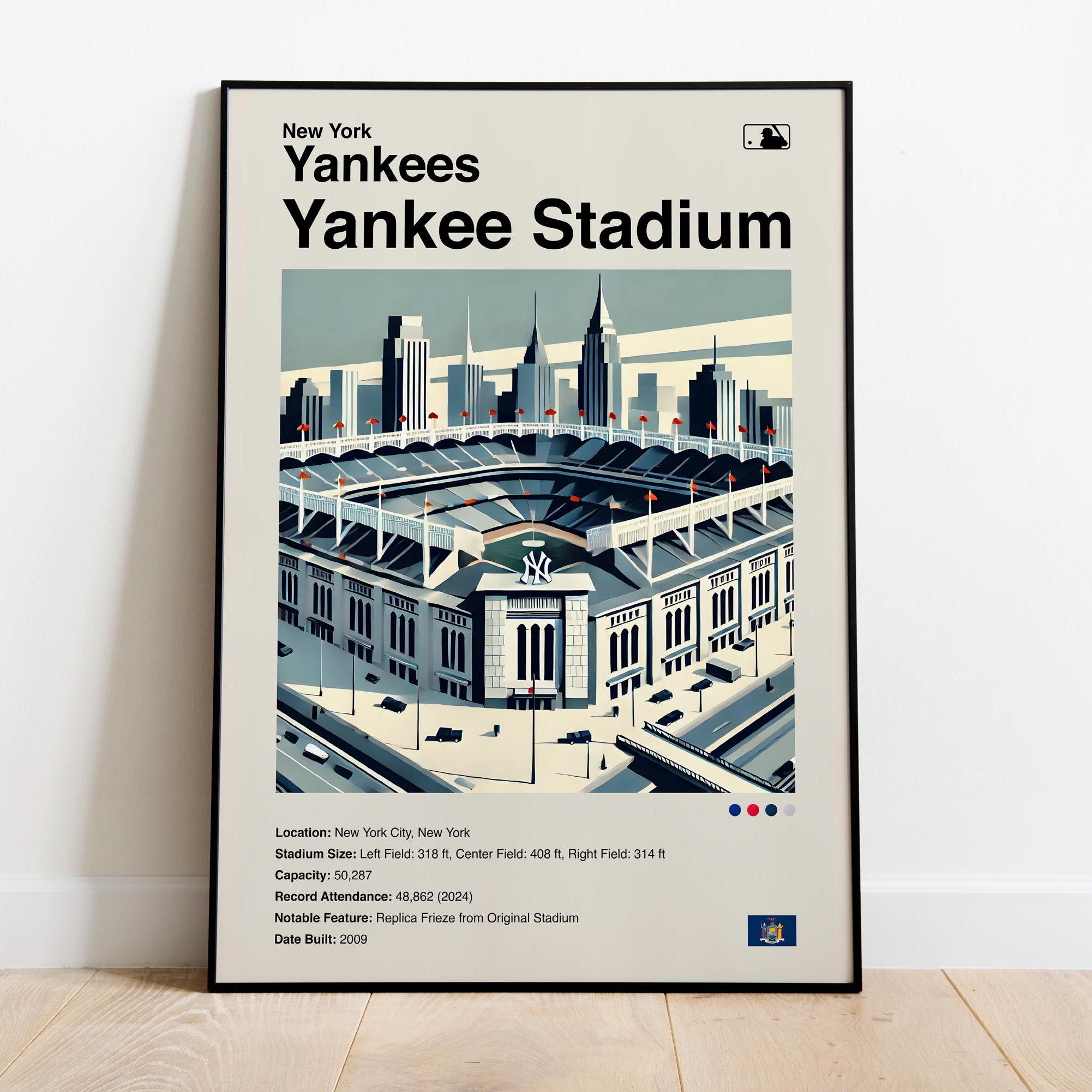 New York Yankees Yankee Stadium - Mid Century Modern MLB Baseball ...