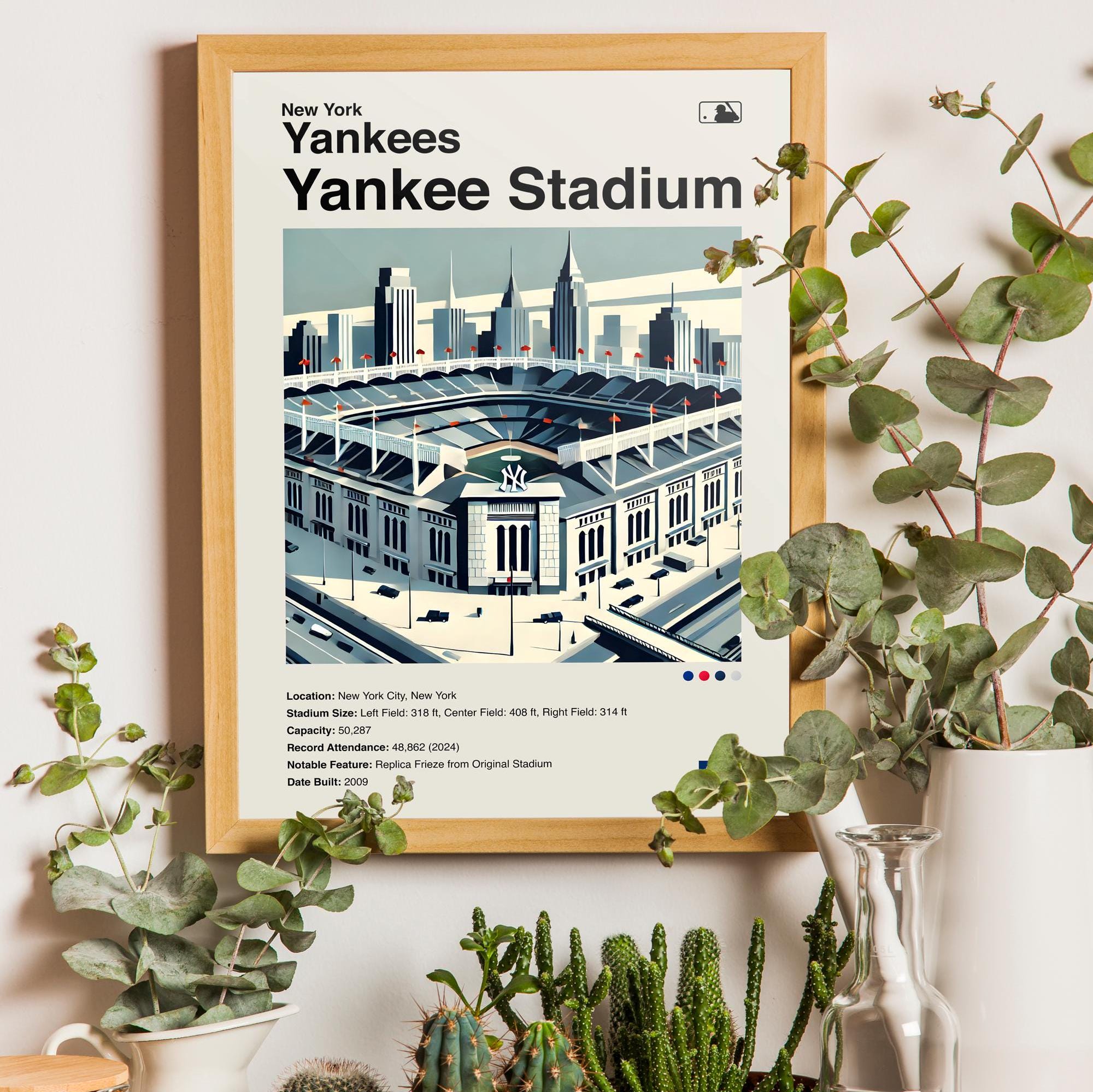 New York Yankees Yankee Stadium - Mid Century Modern MLB Baseball ...