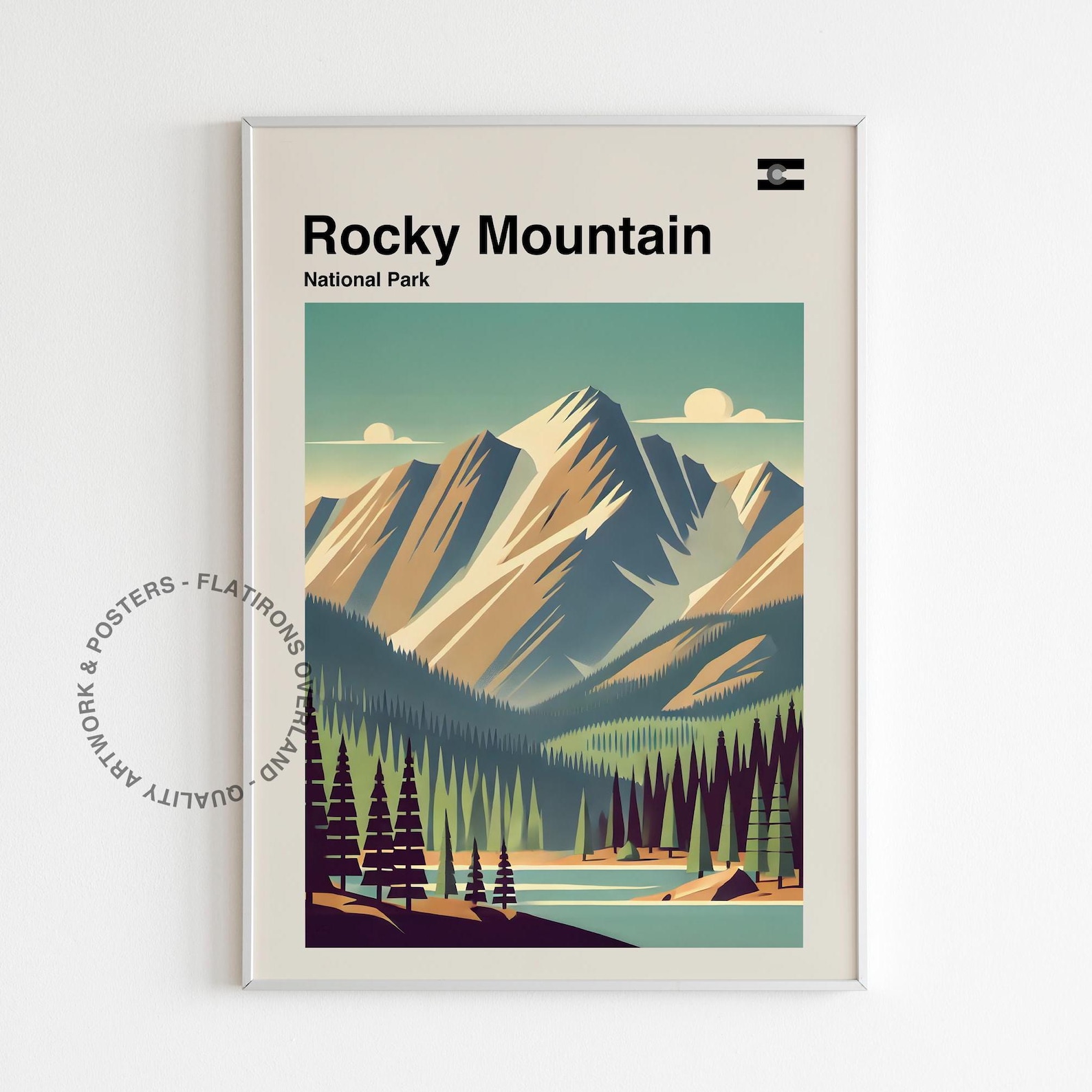 Rocky Mountain National Park - Mid Century Modern National Park Poster ...
