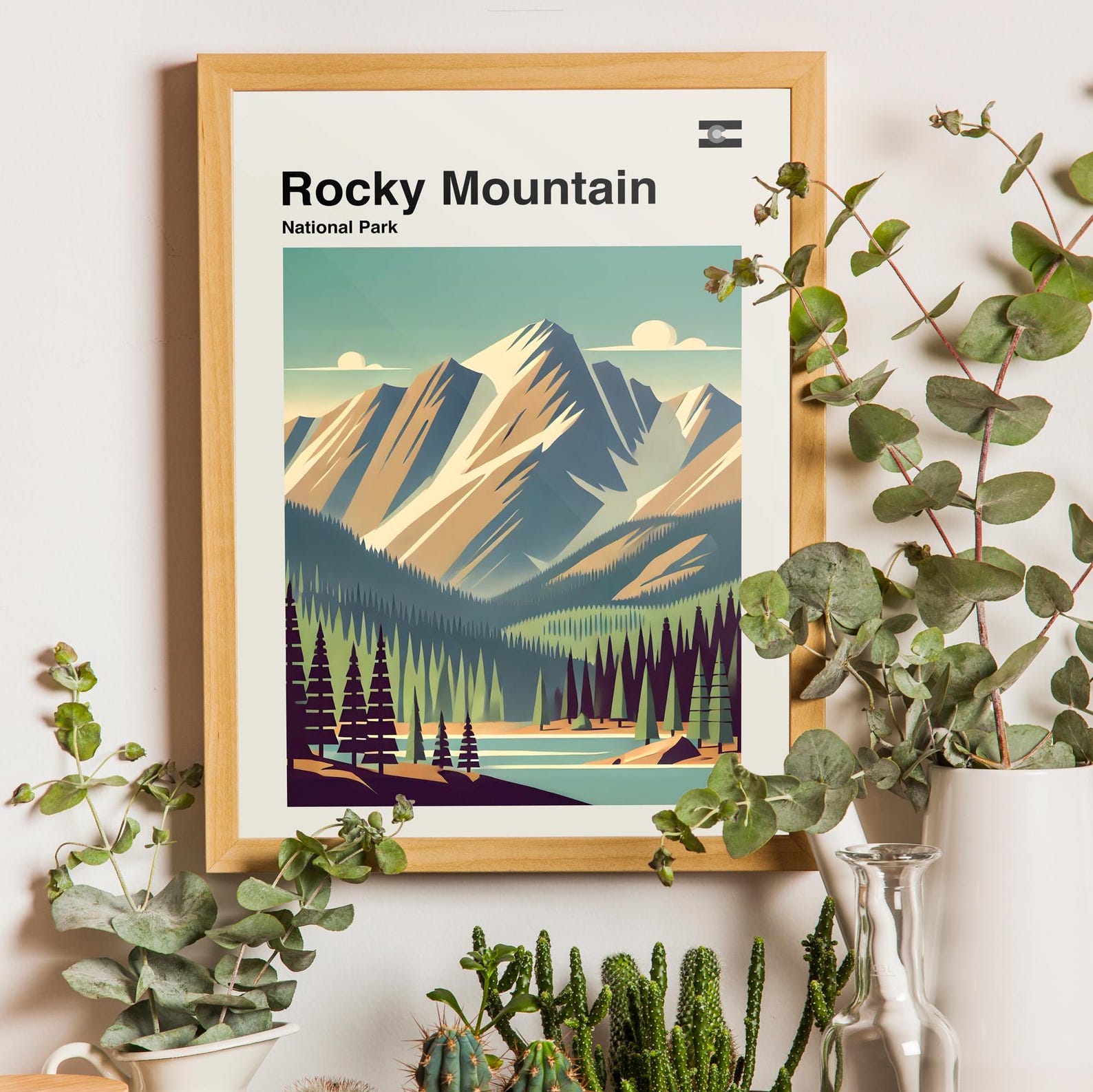 Rocky Mountain National Park - Mid Century Modern National Park Poster ...
