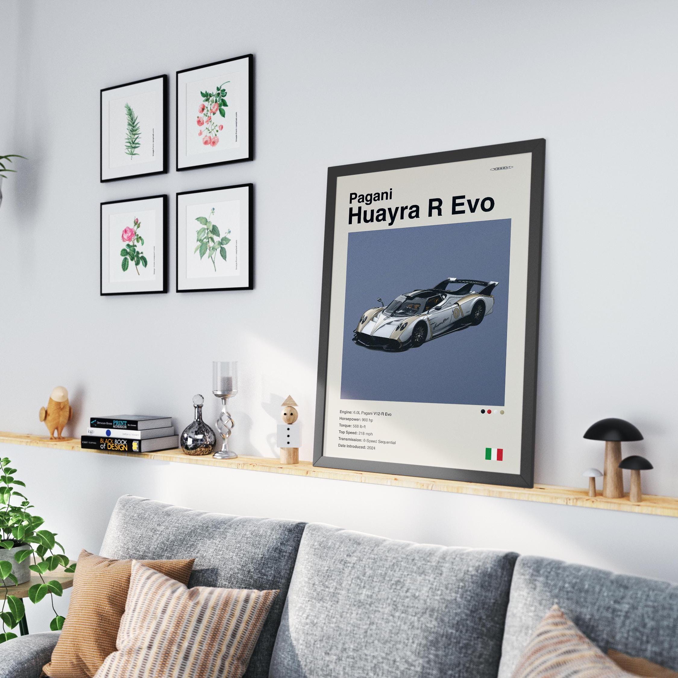Pagani Huayra R Evo Mid Century Modern Supercar Poster - Retro ...