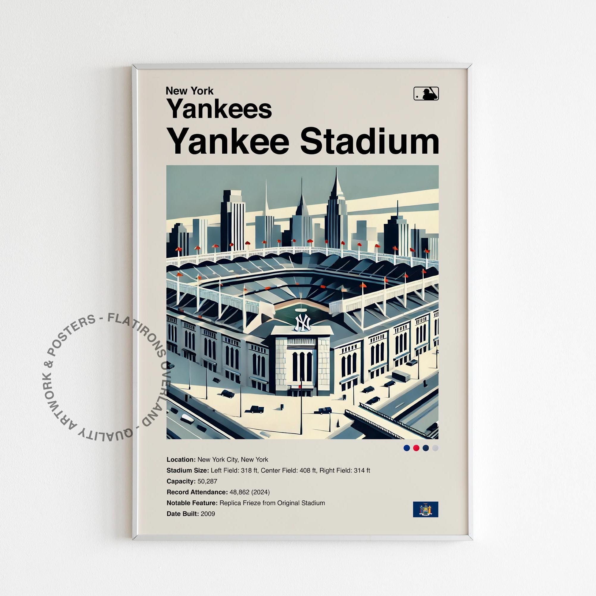 New York Yankees Yankee Stadium - Mid Century Modern MLB Baseball ...