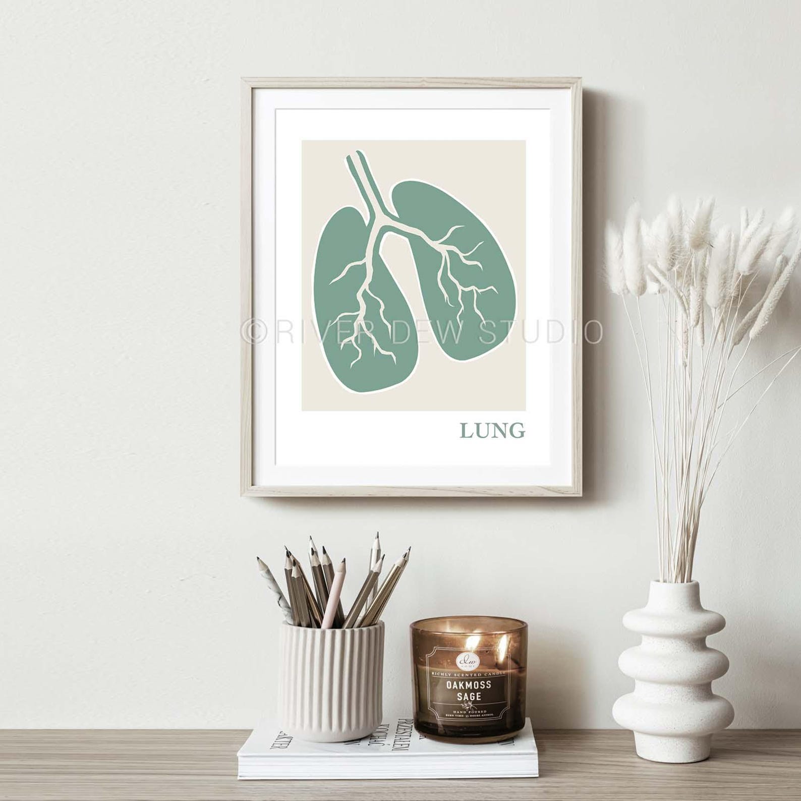 Lung Anatomy Instant Download Art Print, Digital Printable Art, Biology ...