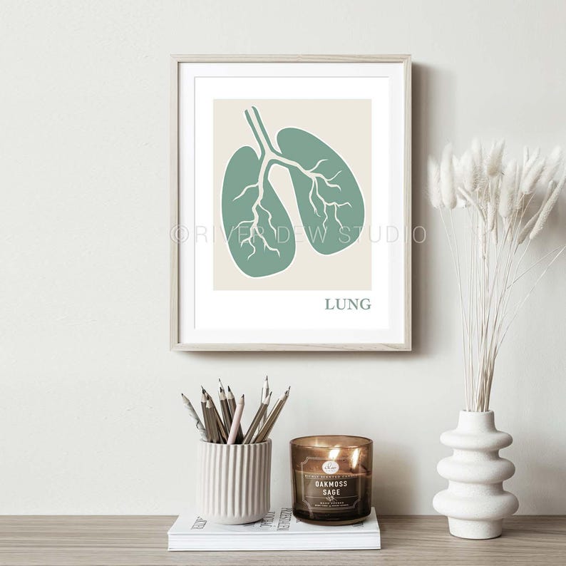 Lung Anatomy Instant Download Art Print, Digital Printable Art, Biology ...