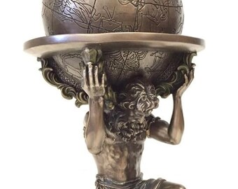 Atlas Bronze Figurine With Globe.atlas Sculpture Statue With Globe ...
