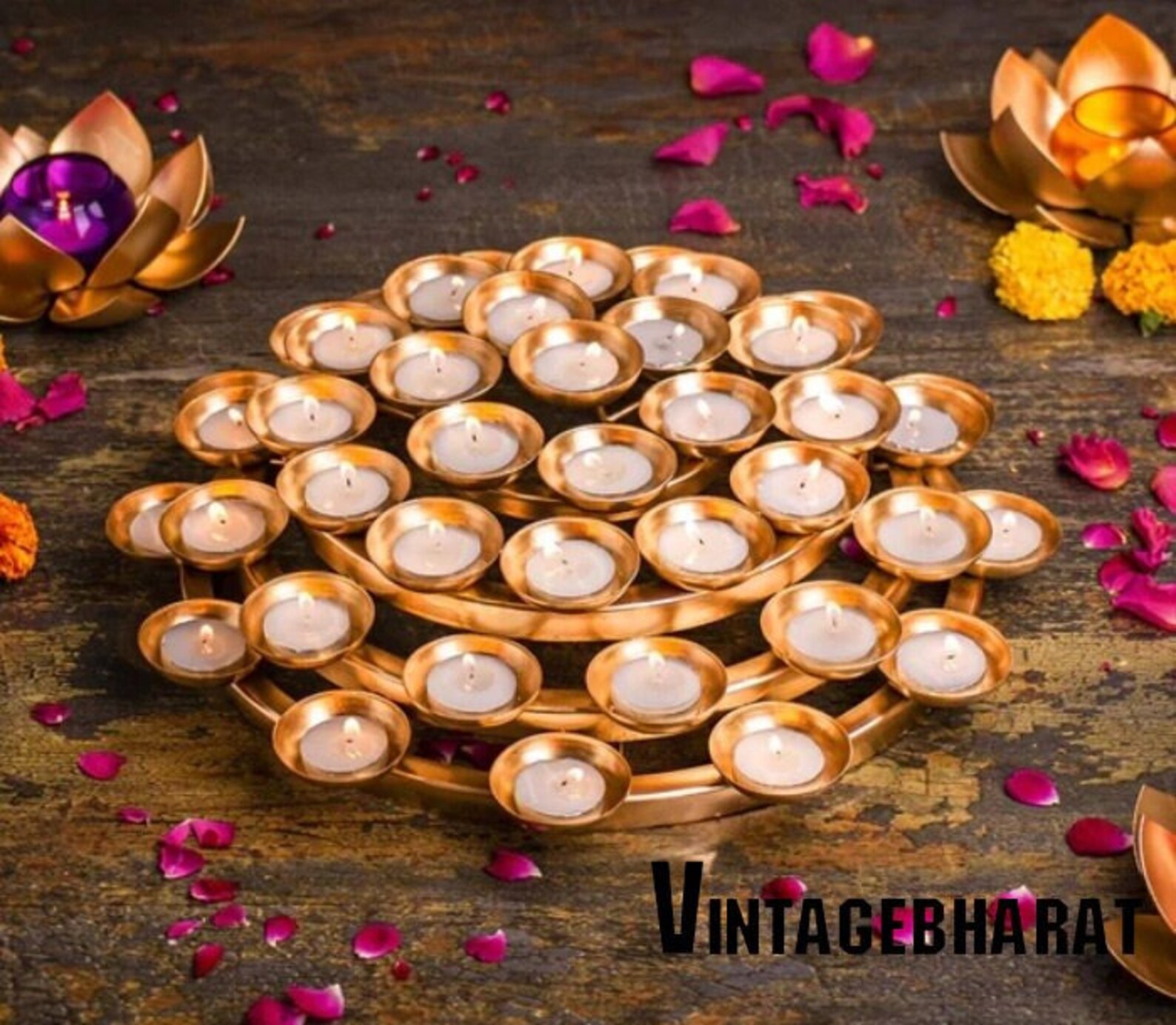 Five Layered Amazing Diyas, Antique Deepam Set for Home Decor, Unique ...
