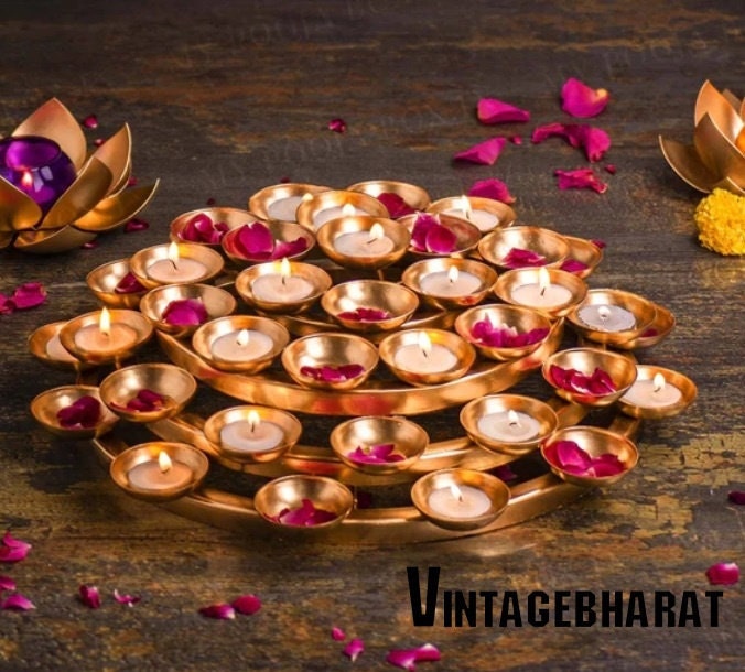 Five Layered Amazing Diyas, Antique Deepam Set for Home Decor, Unique ...