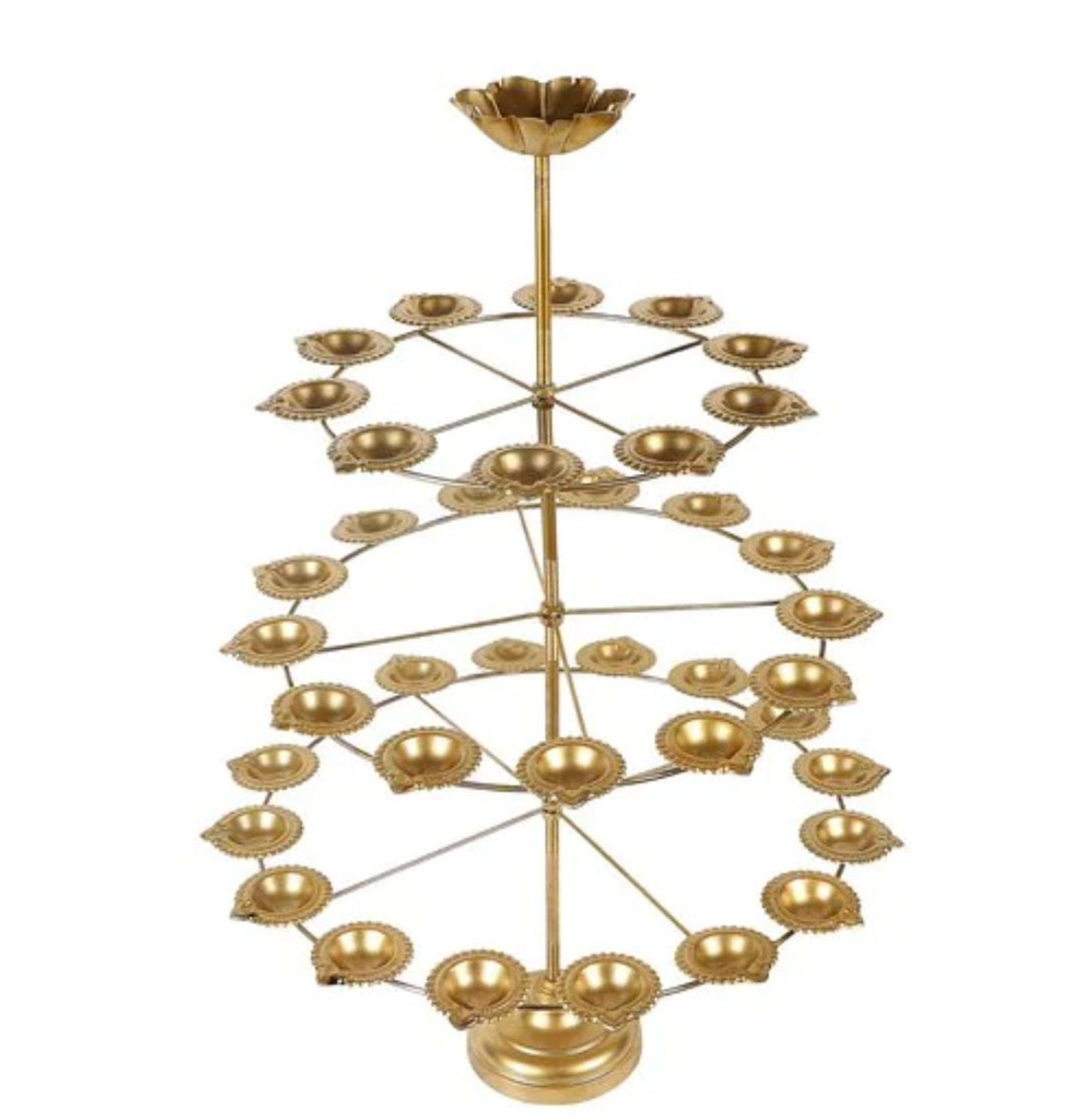 Four Layered Diyas, Antique Diya Stand for Diwali and Christmas, Unique ...