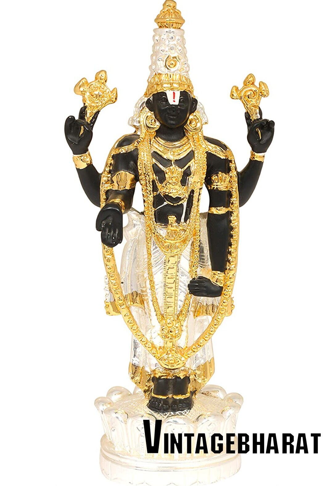 Gold and Silver Coated Tirupati Balaji Murti Idol Lord Venkateswara ...