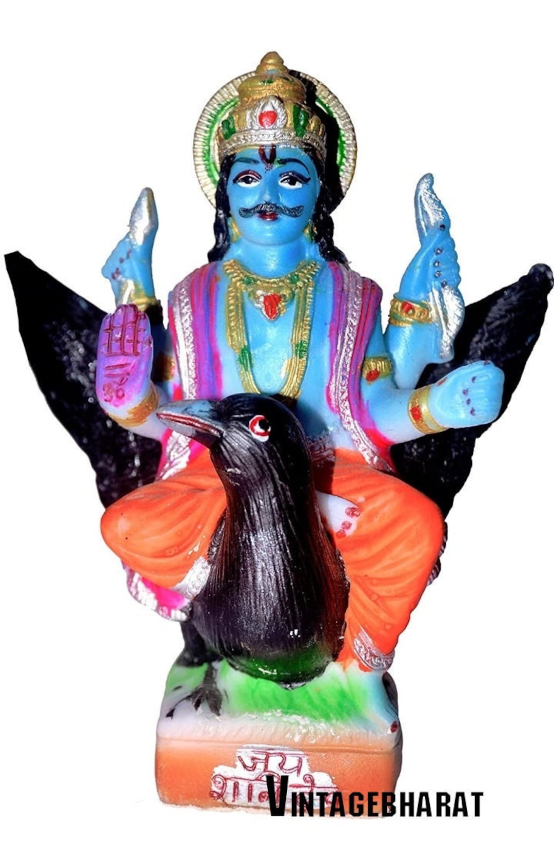 Vintagebharat PVC Lord Shani Deva Idol, Stone Shani Deva Statue, Stone ...