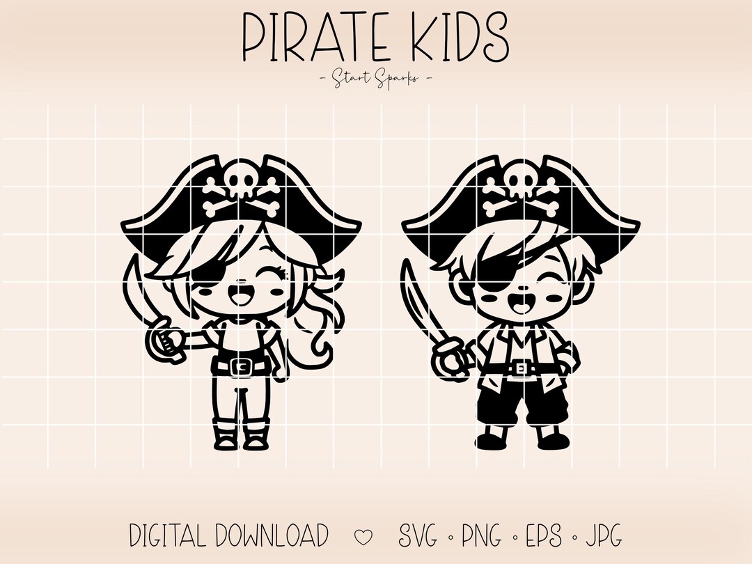 Cute Pirate SVG Bundle – Cute Pirate Boy and Girl Cutting File – Cricut ...