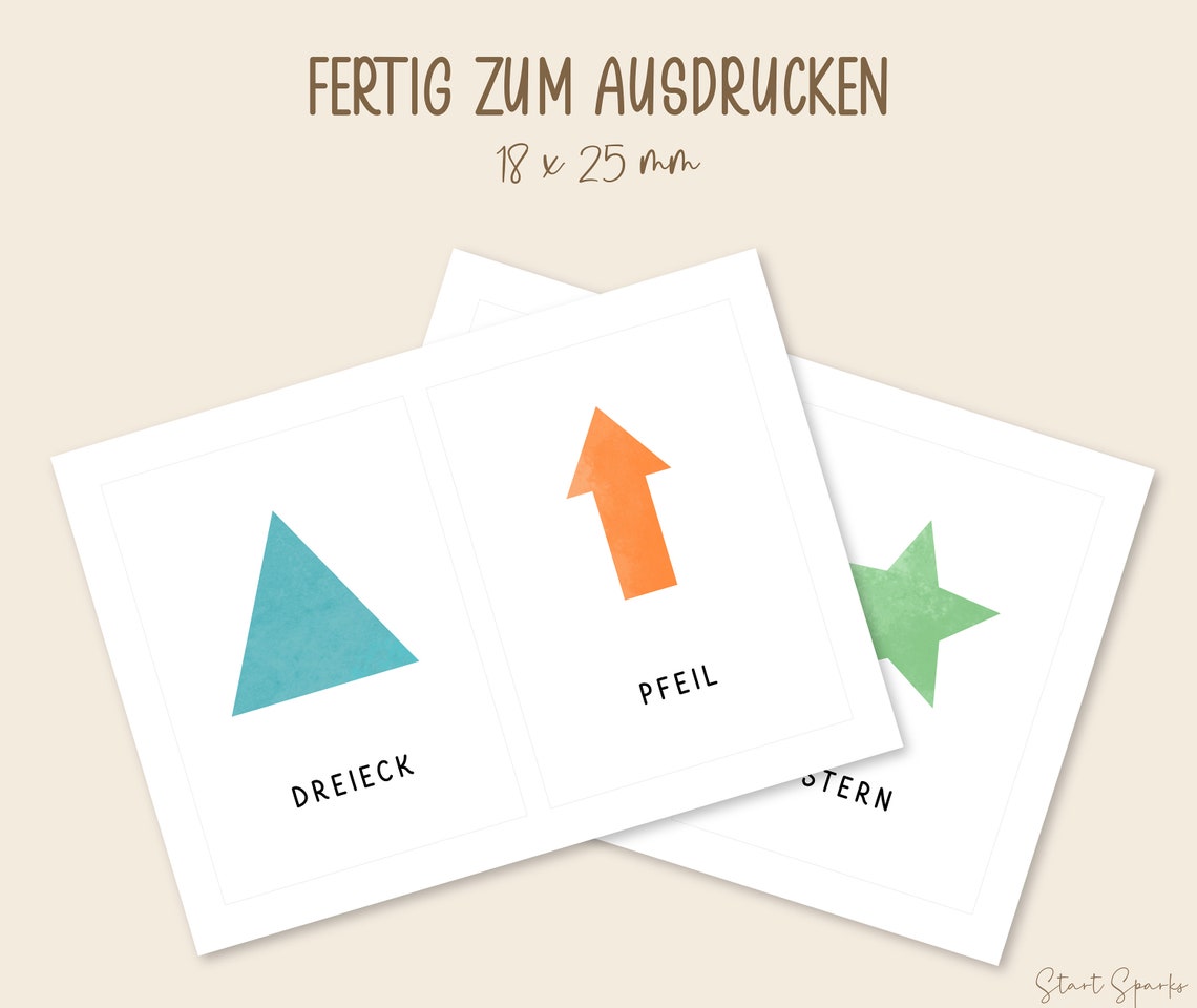 Montessori Lernkarten Formen Lernspielzeug Für Kinder, Vorschule, Kita ...