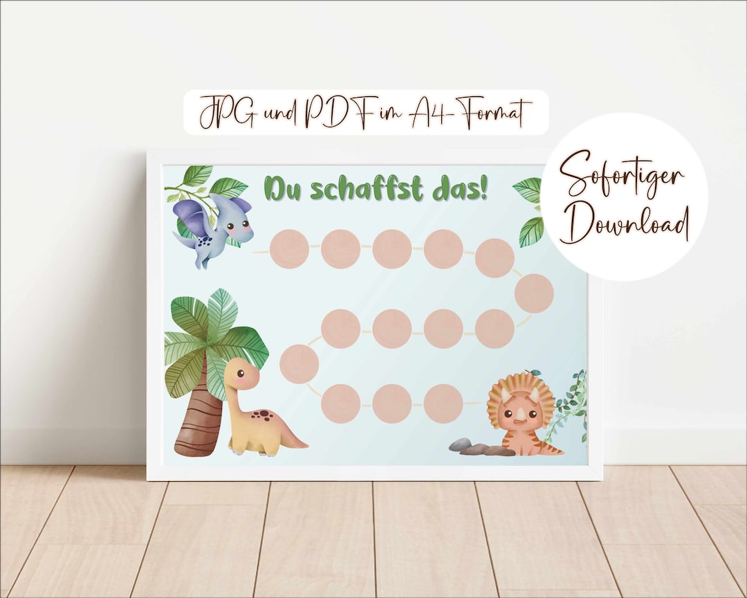Printable Dino Reward Chart Dinosaur Kids Behavior Chart Instant ...