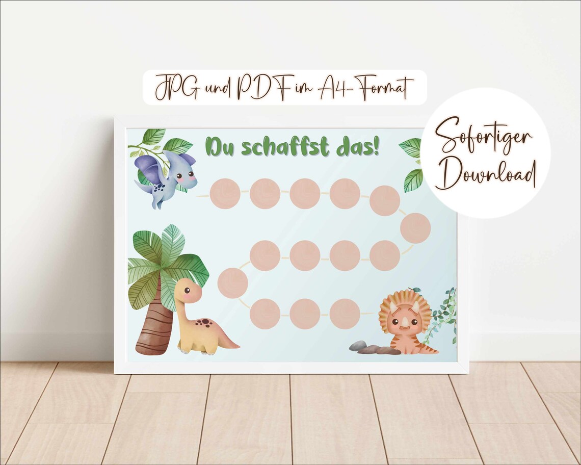Printable Dino Reward Chart Dinosaur Kids Behavior Chart - Etsy