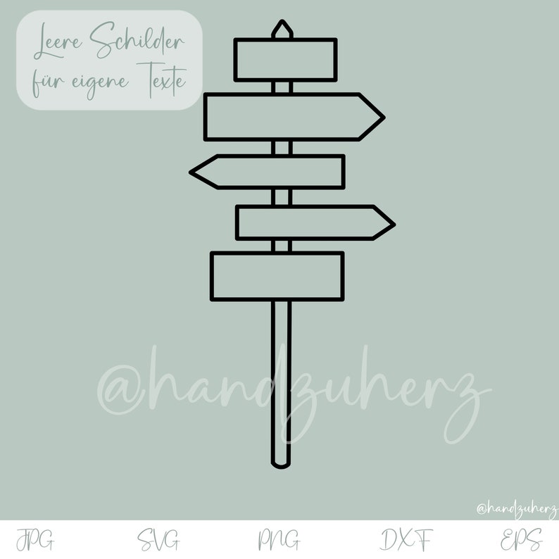 Wegweiser Leer | Mit Text | SVG | JGP | Druckdatei | Plotterdatei ...