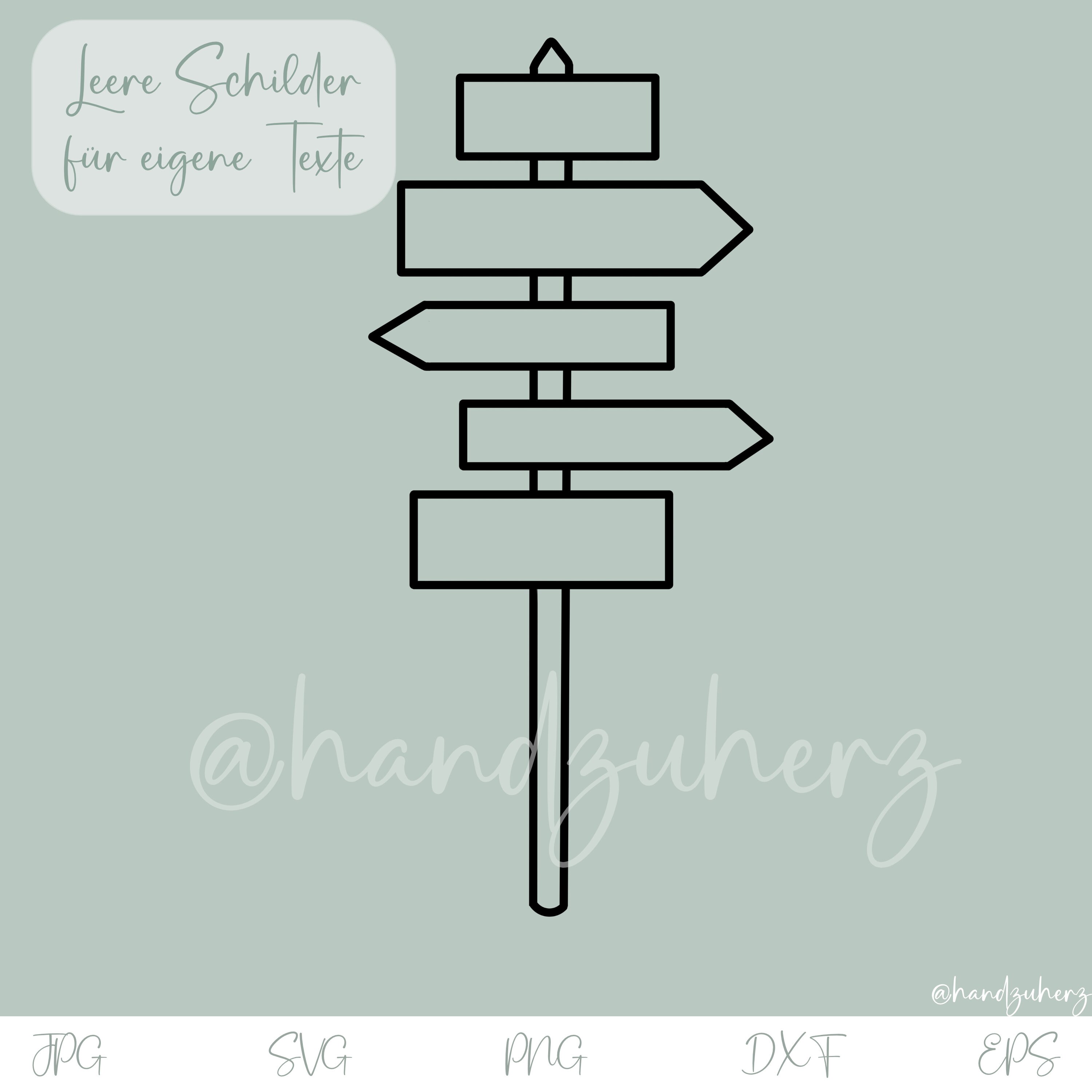 Wegweiser Leer | Mit Text | SVG | JGP | Druckdatei | Plotterdatei ...