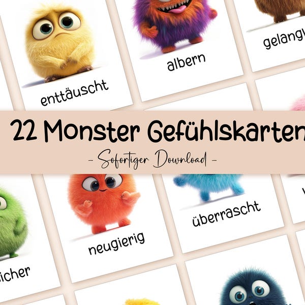 The Colour Monster Feeling Word Posters - Etsy Australia