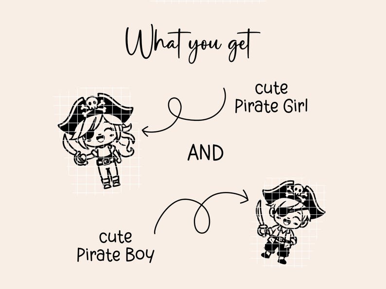 Cute Pirate SVG Bundle – Cute Pirate Boy and Girl Cutting File – Cricut ...